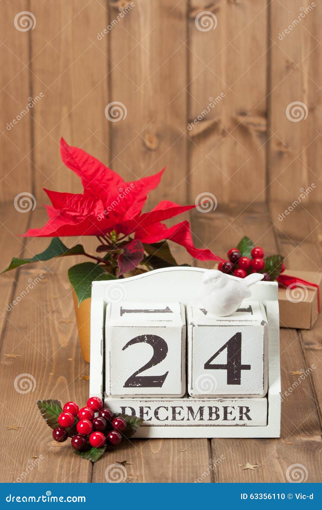 Weihnachten Eve Date on Calendar 24. Dezember Stockfoto - Bild von ...