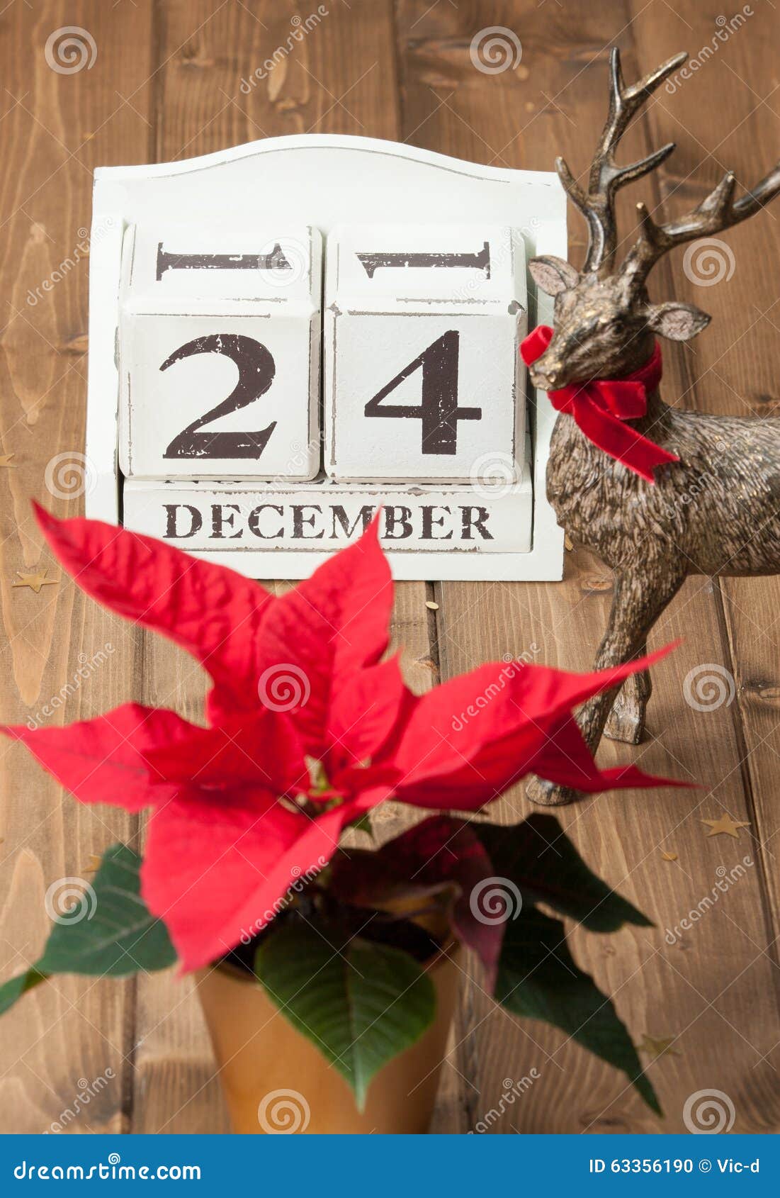 Weihnachten Eve Date on Calendar 24. Dezember Stockfoto - Bild von ...