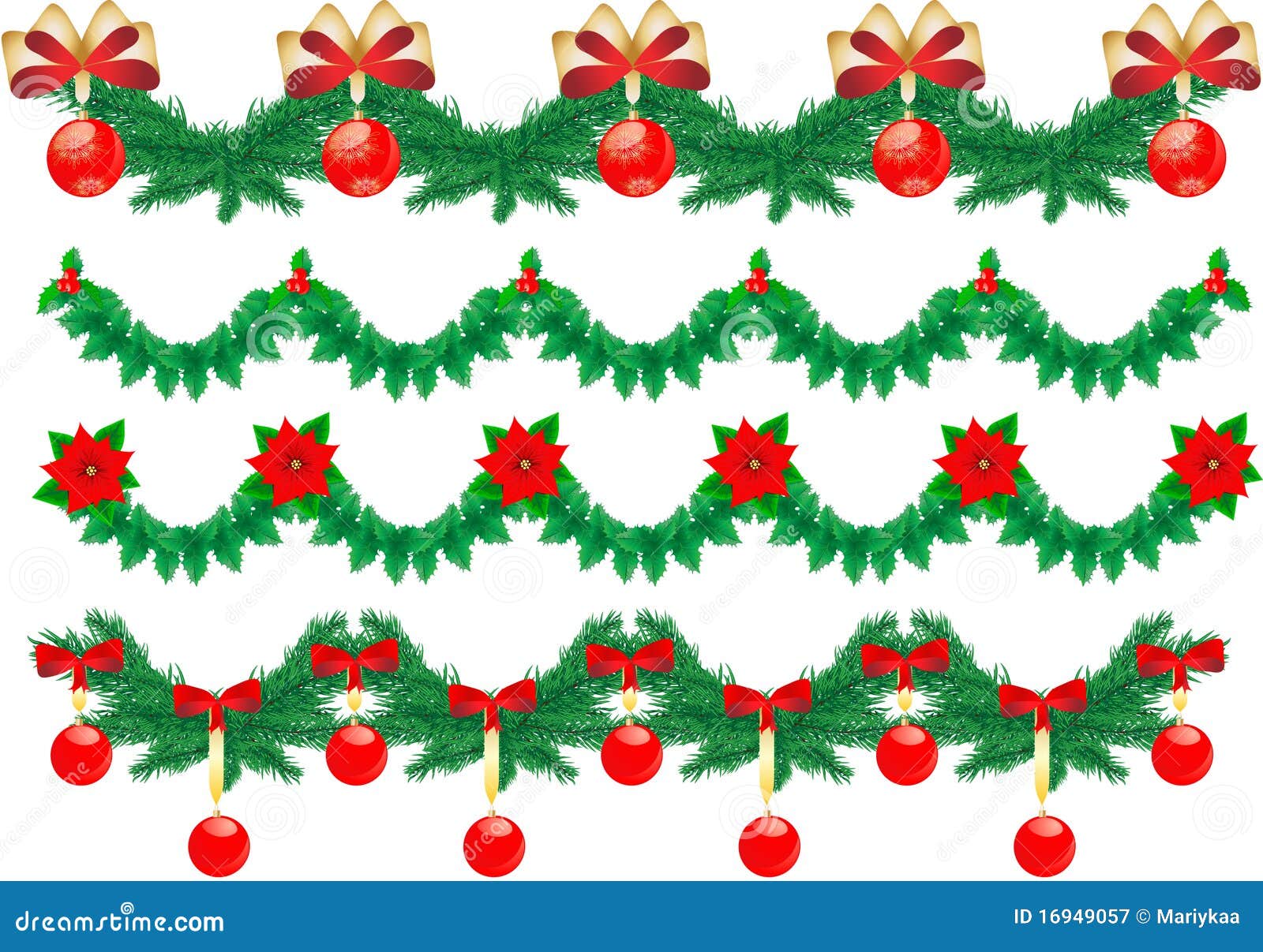 Weihnachtsgirlanden stock abbildung. Illustration von blätter - 16949057