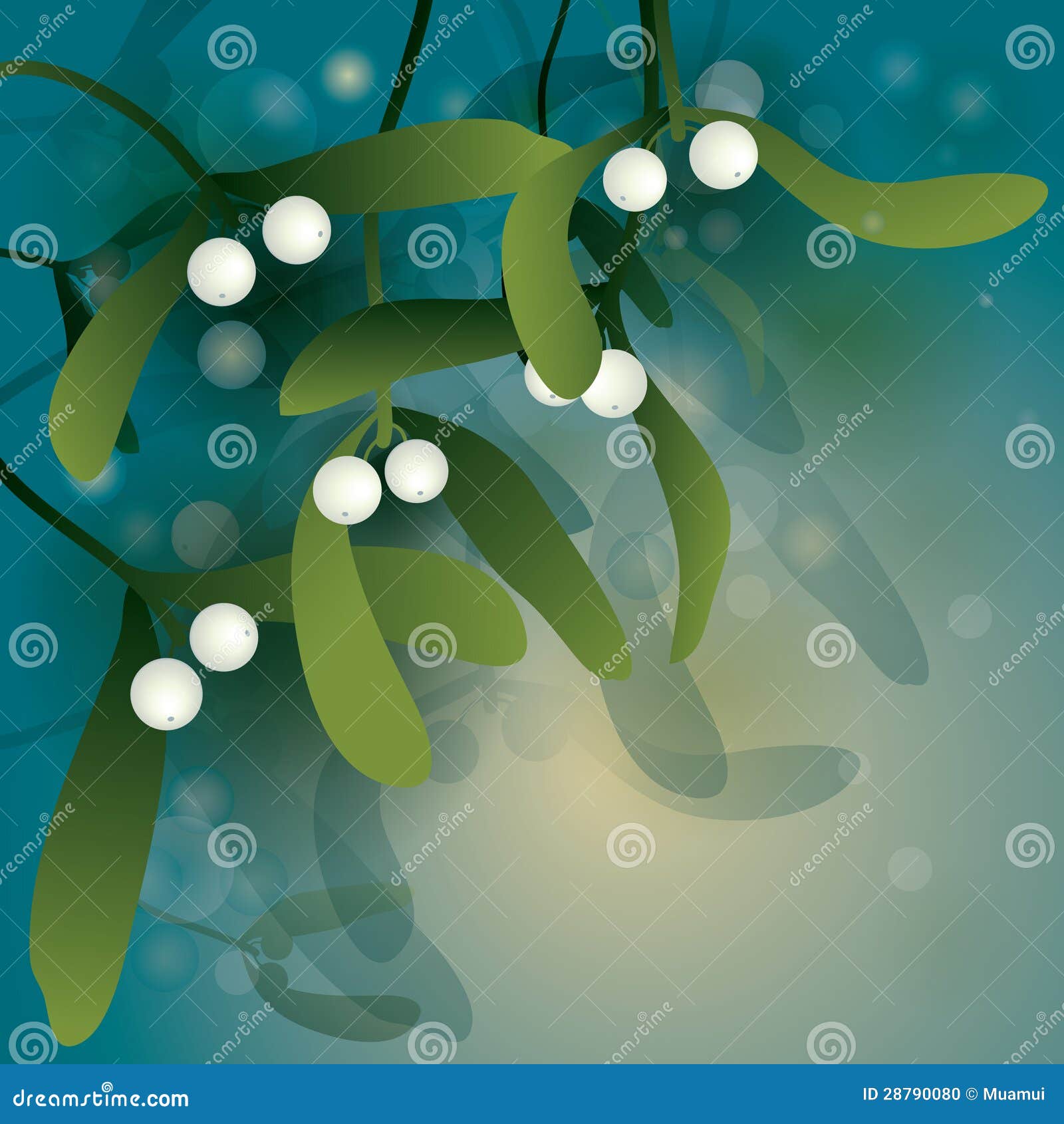 Weihnachtskarte Mit Mistelzweig Vektor Abbildung - Illustration von ...