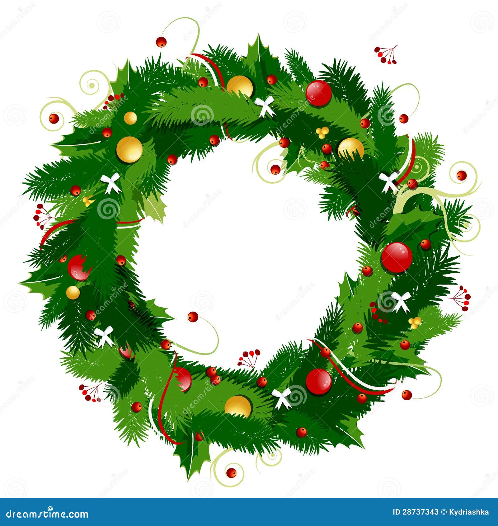 WeihnachtsKranz Für Ihre Auslegung Vektor Abbildung - Illustration von ...