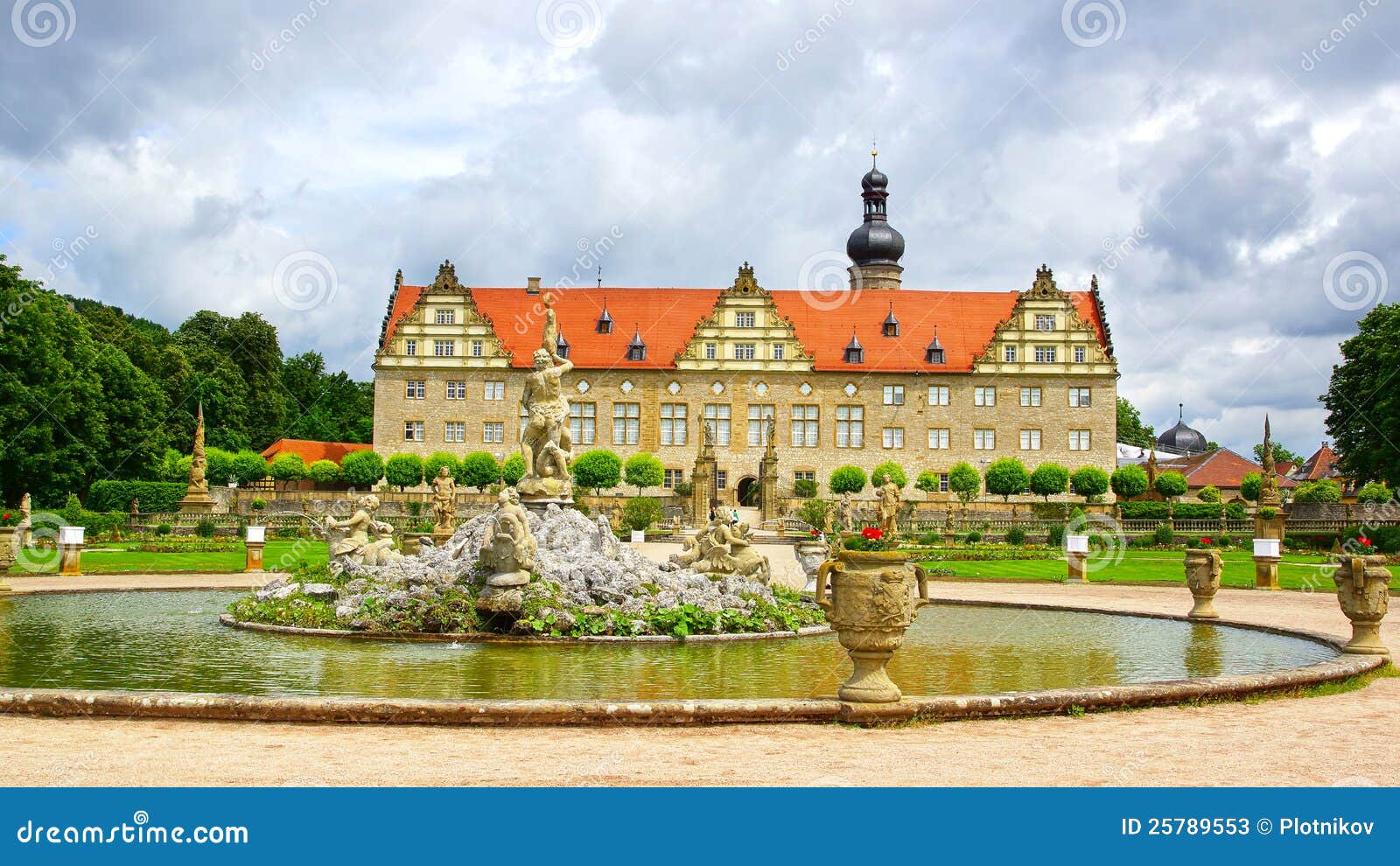 Weikersheim Castle. stock image. Image of fountain, decoration - 25789553