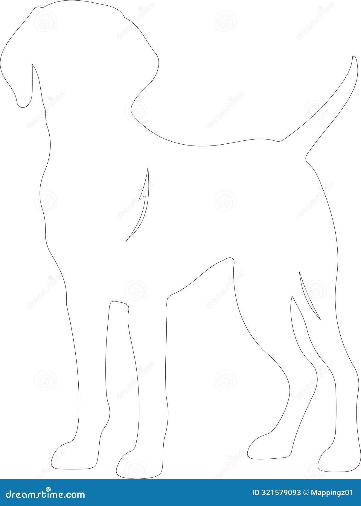 Weimaraner Outline Outline Silhouette Generative Ai Stock Vector ...