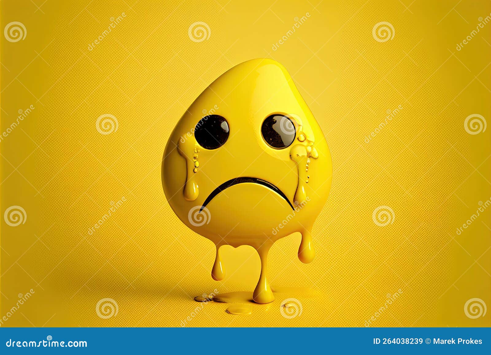 Weinend Emoticon Emoji Smiley. Generative Illustration Stock Abbildung ...
