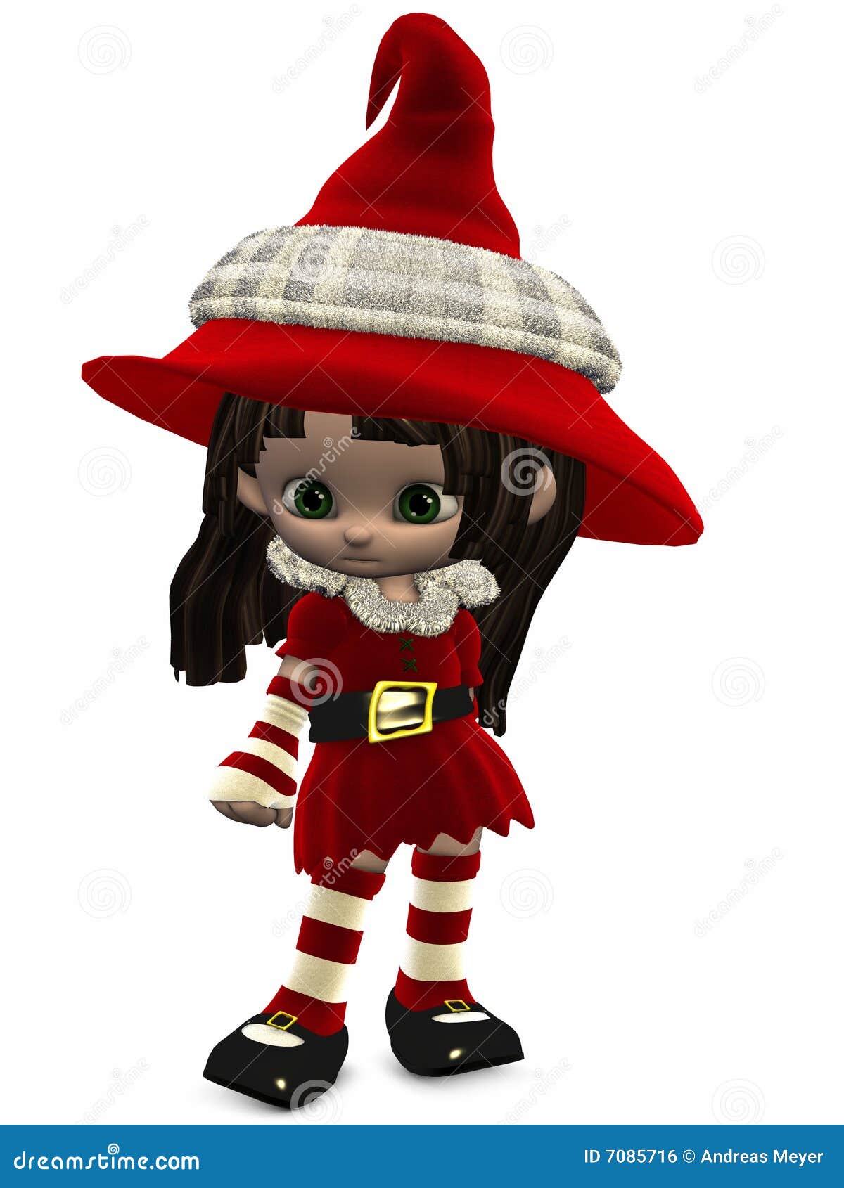 Weinig Cijfer Van Elf-Toon Van Kerstmis Stock Illustratie ...