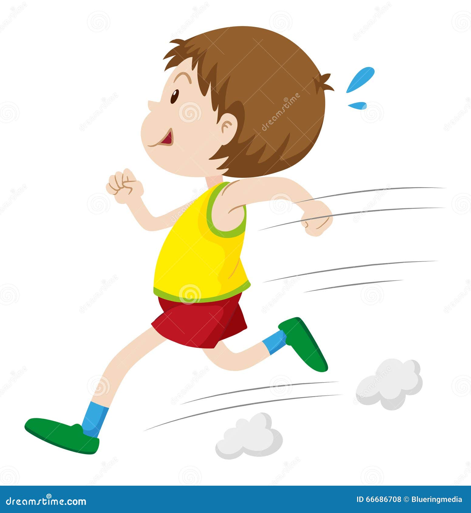 Weinig Jongen Die Snel Lopen Vector Illustratie - Illustration of ...