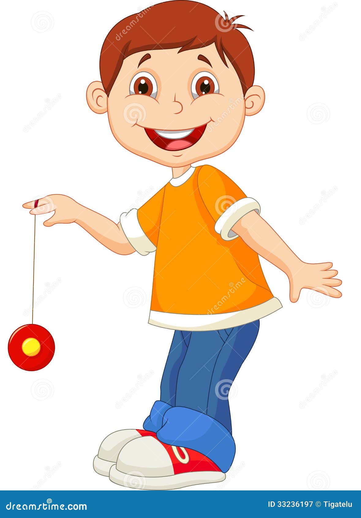 Weinig Jongensbeeldverhaal Het Spelen Jojo Vector Illustratie ...