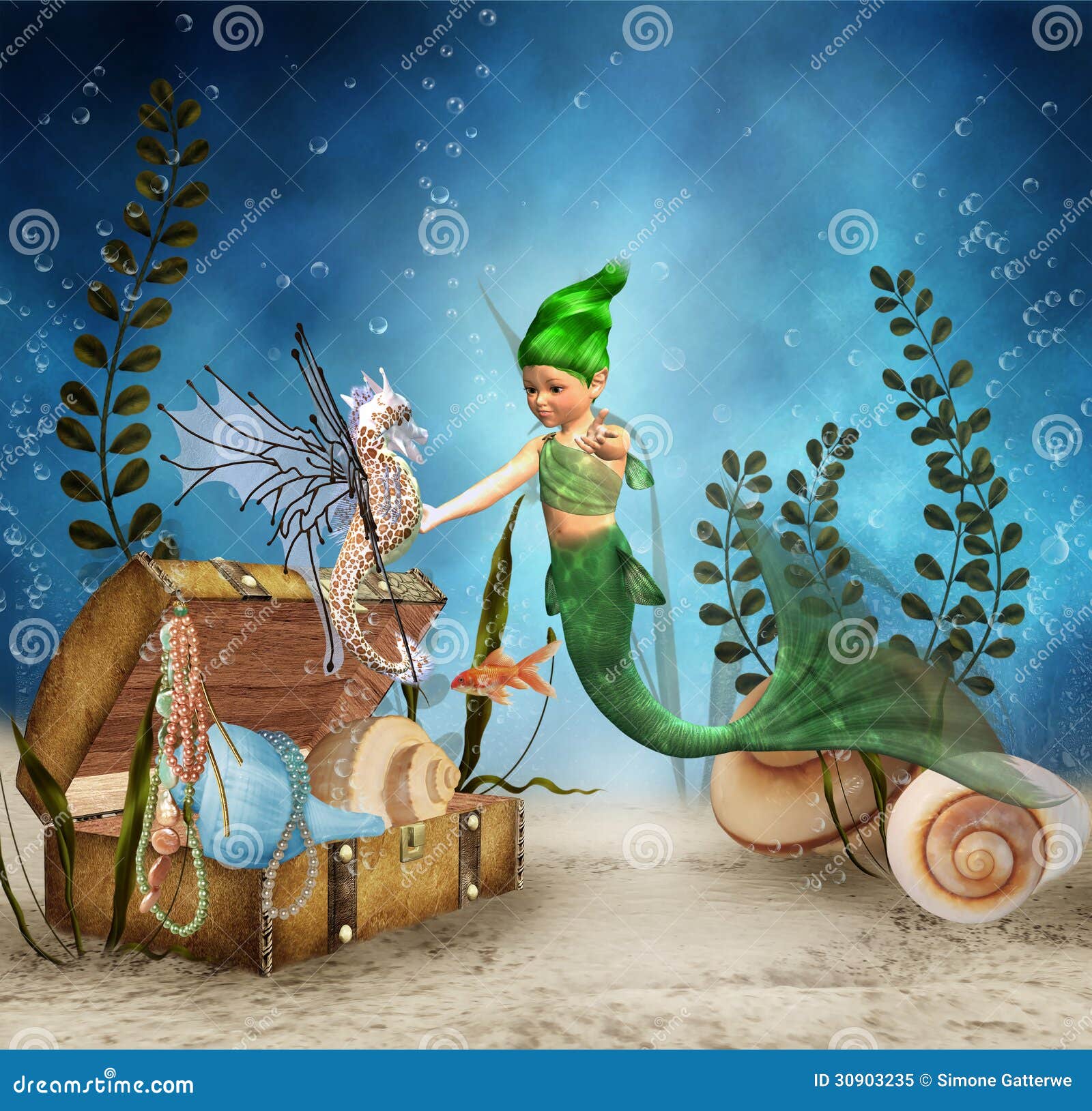 Weinig Meermin 4 stock illustratie. Illustration of onderwater - 30903235