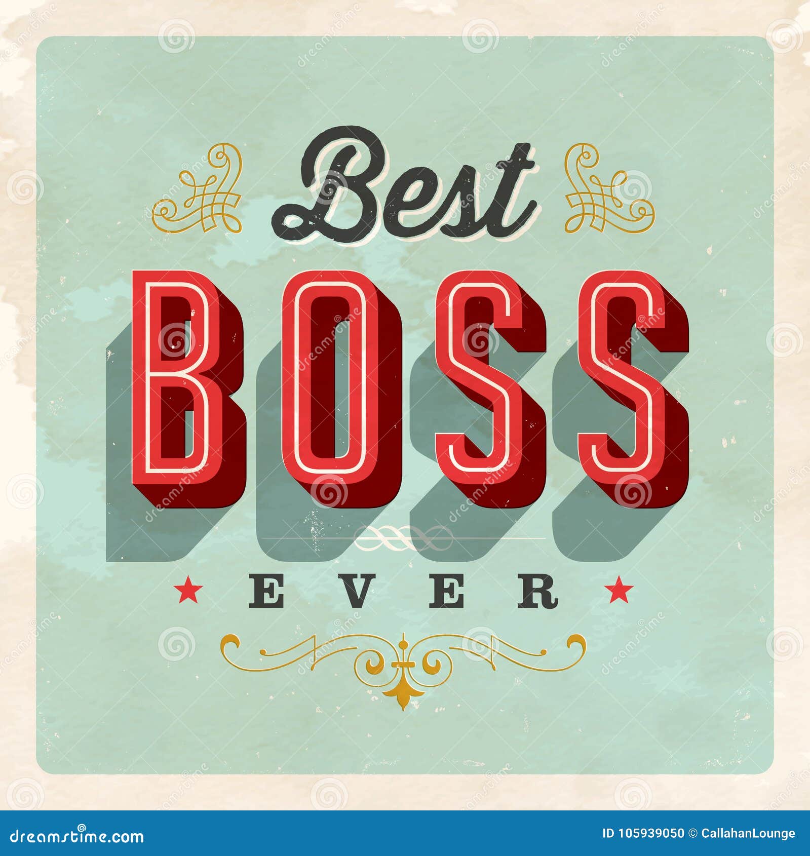 Weinlese-Art-Postkarte - Bester Chef Ever Vektor Abbildung ...