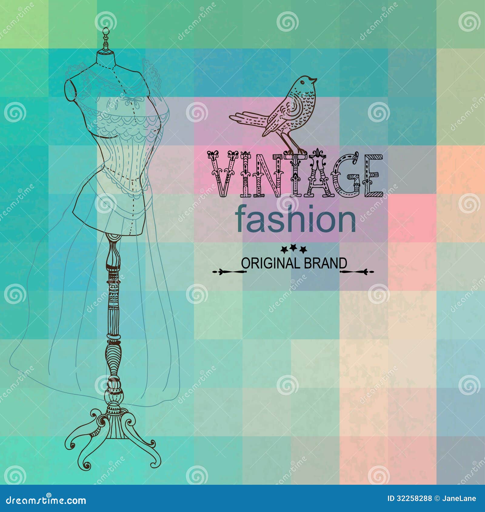 Weinlesekarte Mit Retro- Attrappe Stock Abbildung - Illustration von ...