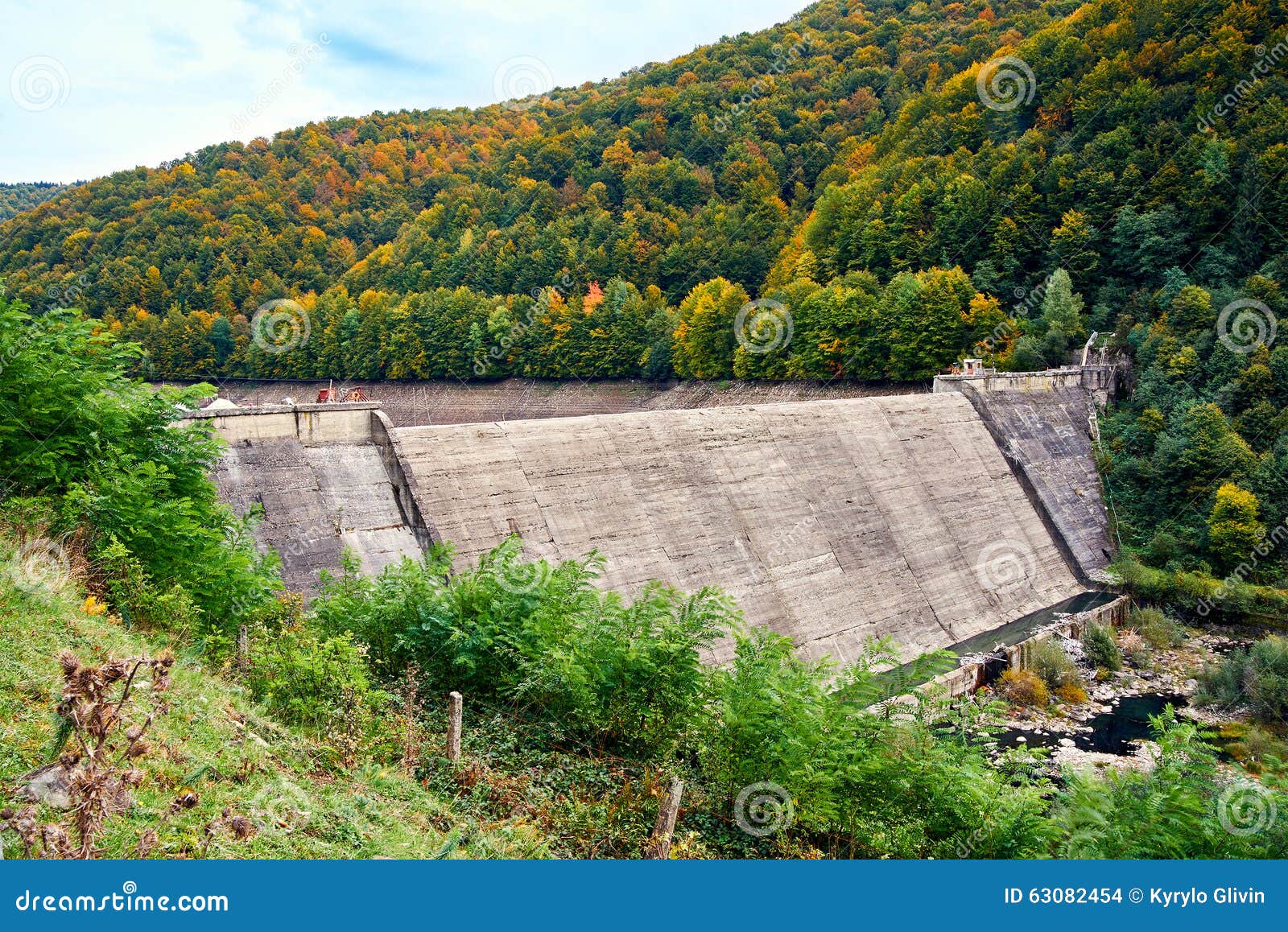 Weir and Dam in the Mountains Stock Photo - Image of gorge, stream ...