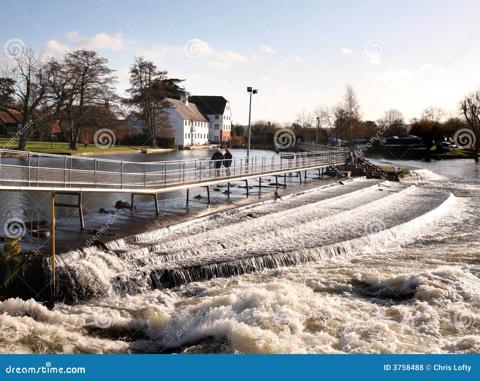 Weir on the River Thames stock photo. Image of flowing - 3758488