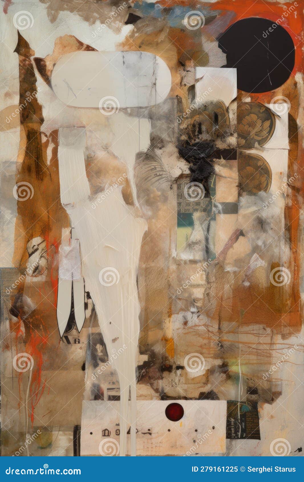 A Weird Abstract Collage Made of Pieces of Old Paper. Generative AI ...