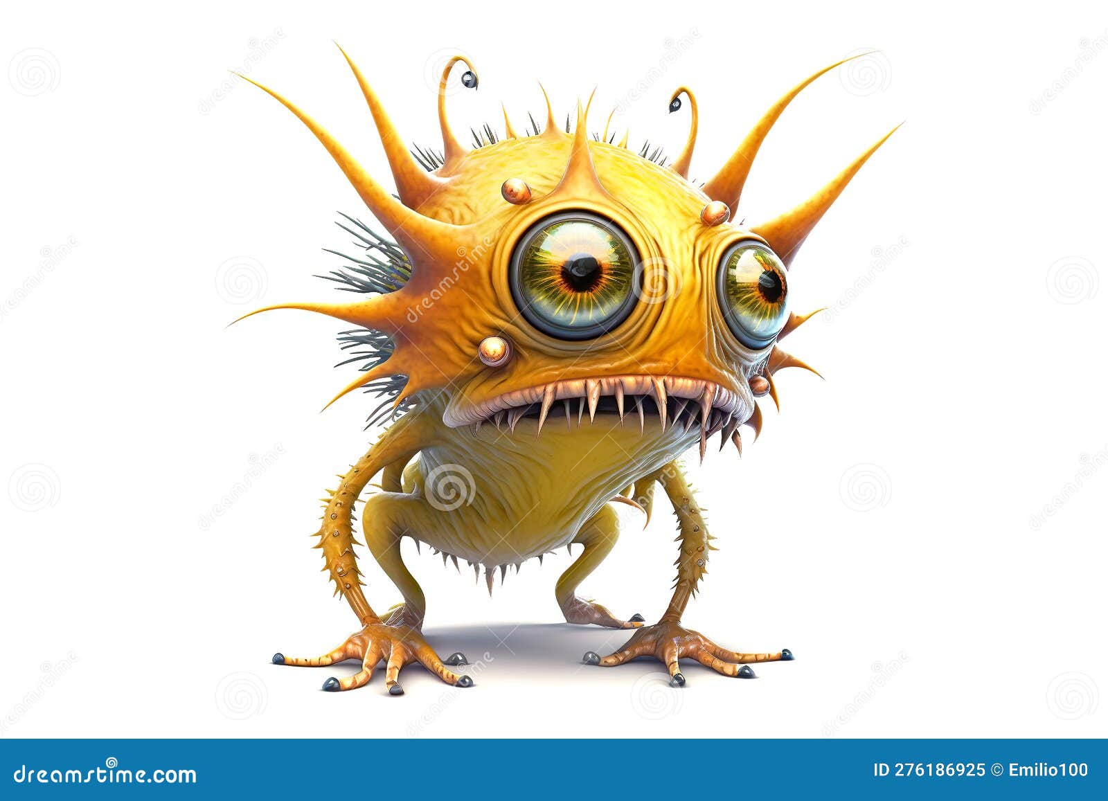 Weird Alien Frog Isolated on White, Fantasy Illustration Generated by ...
