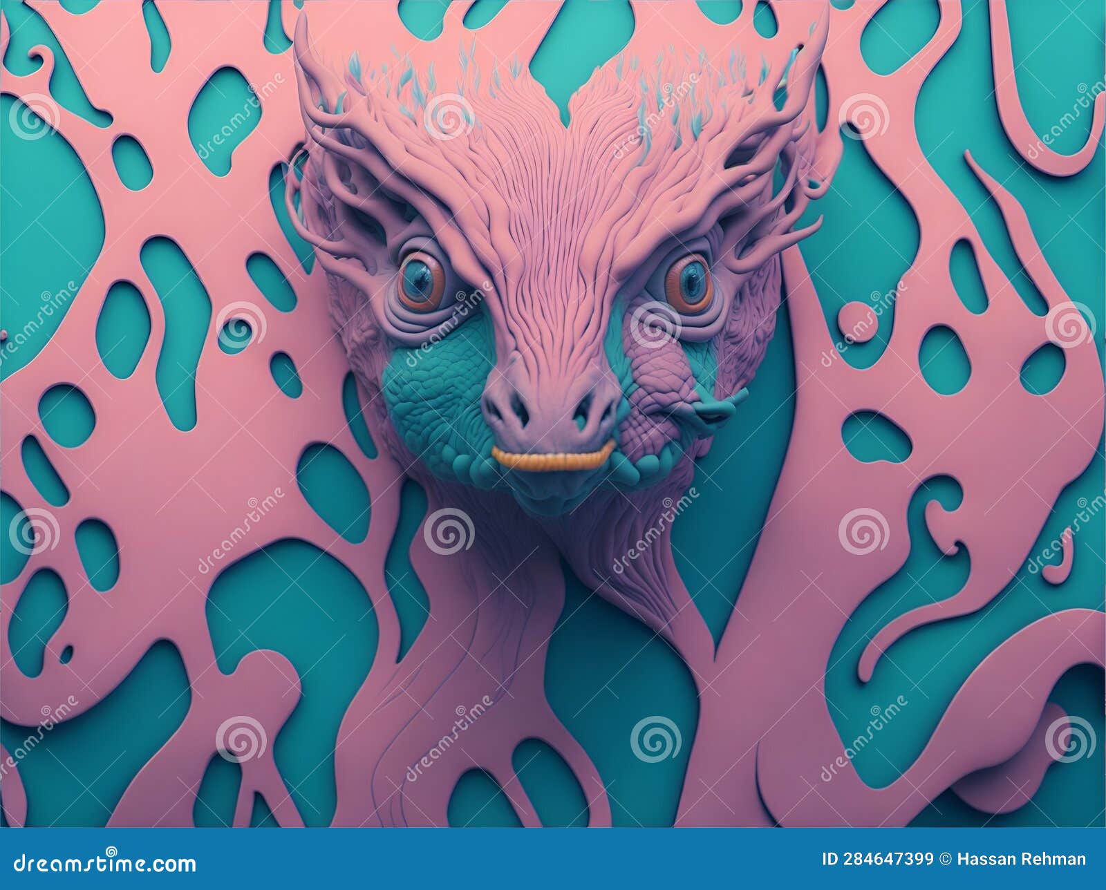 Weird Animal Abstract Wallpaper in Pastel Colors. Ai Generated Stock ...