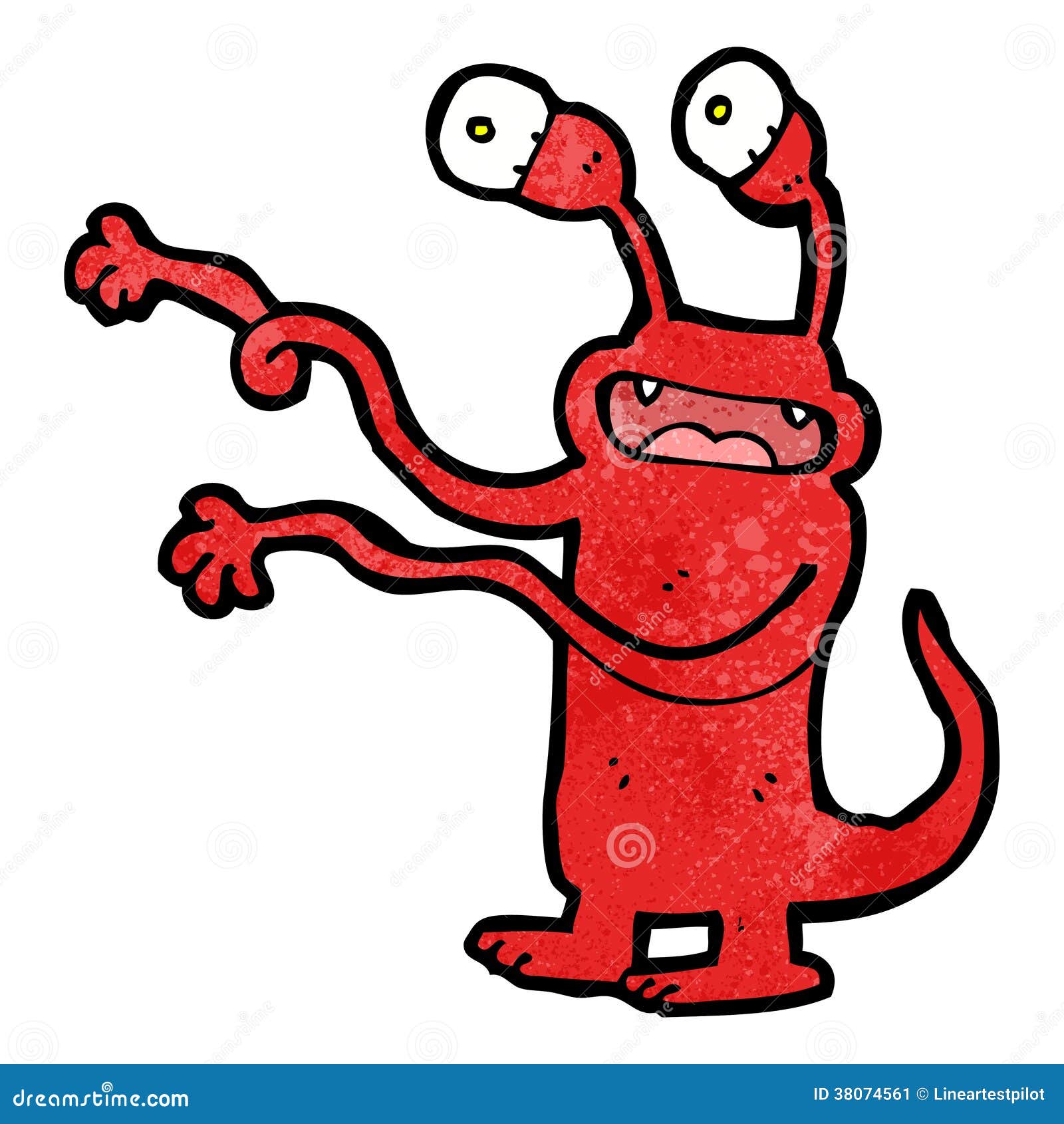 Weird cartoon monster stock illustration. Illustration of hand - 38074561