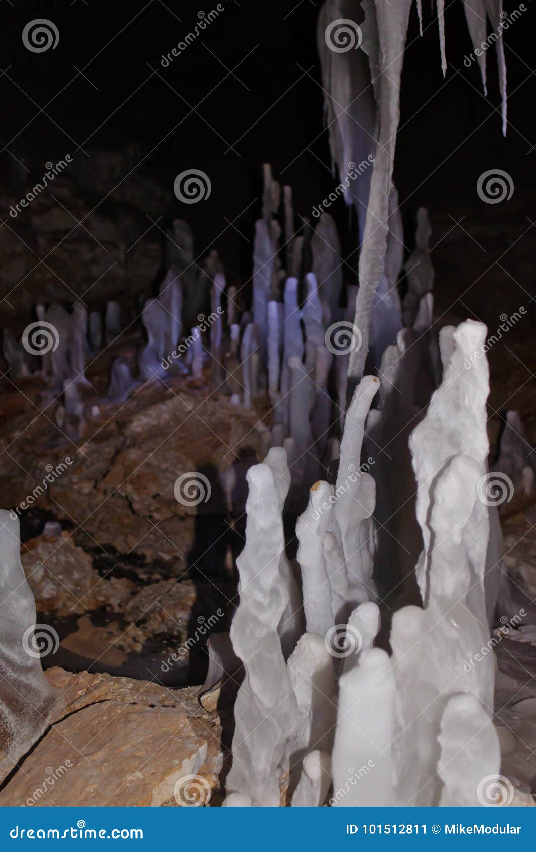 Weird cave ice formations stock image. Image of icicles - 101512811
