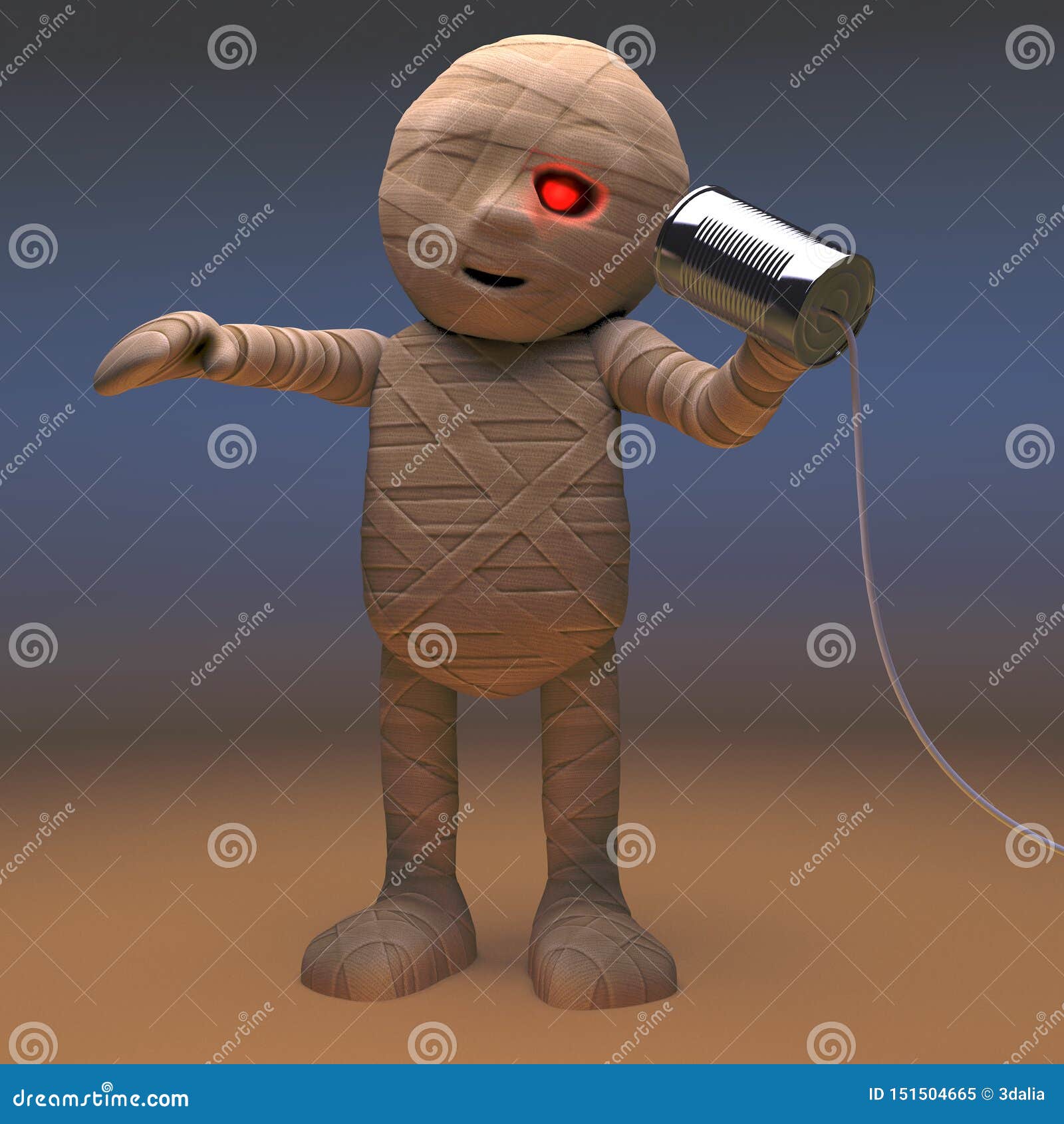 Weird Egyptian Mummy Monster Uses a Basic Communication Device, 3d ...