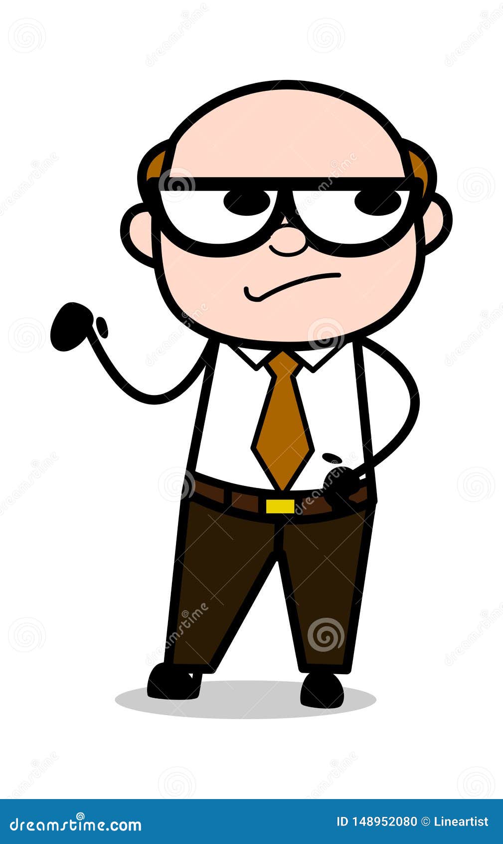 Weird Expression - Retro Cartoon Office Old Boss Man Vector ...