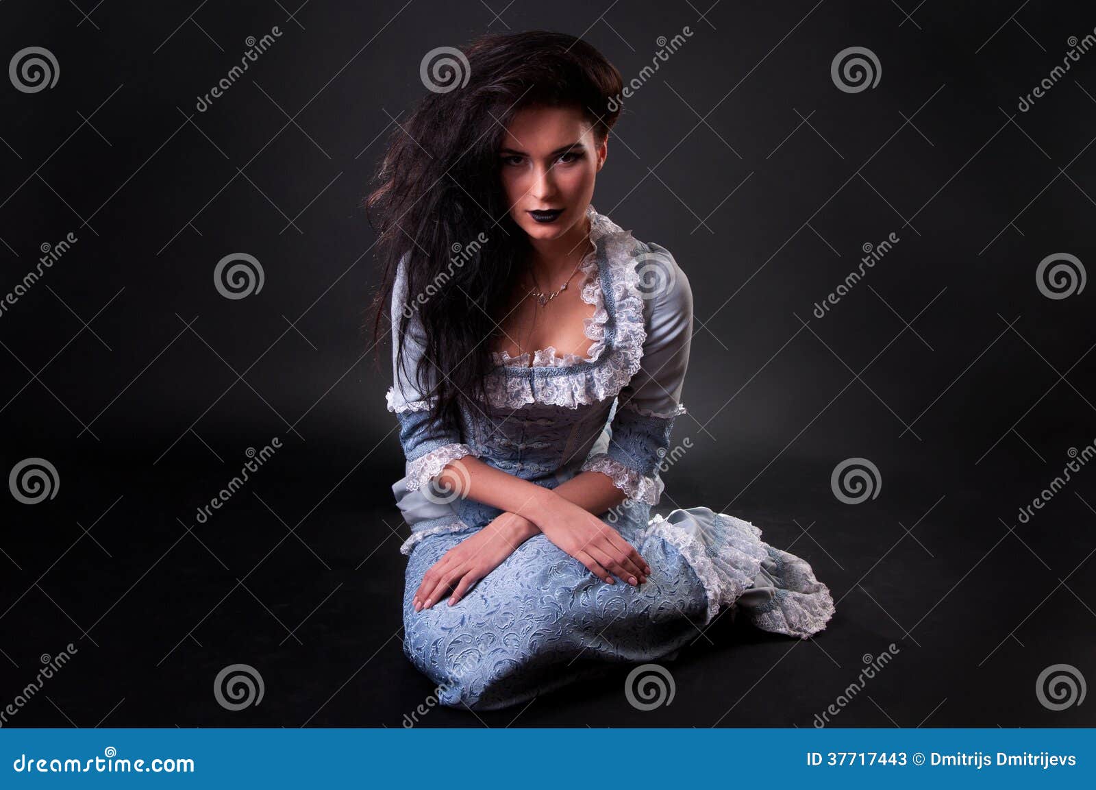 Weird Female Witch on Black Background Stock Image - Image of devil ...