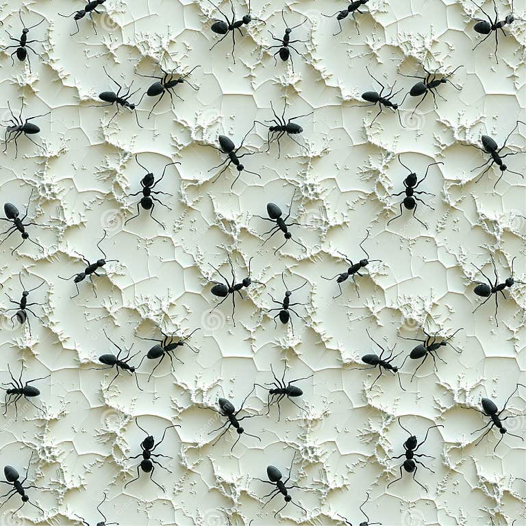 Weird Fractal 3d Pattern of Black Ants. Seamless, Tileable Stock ...