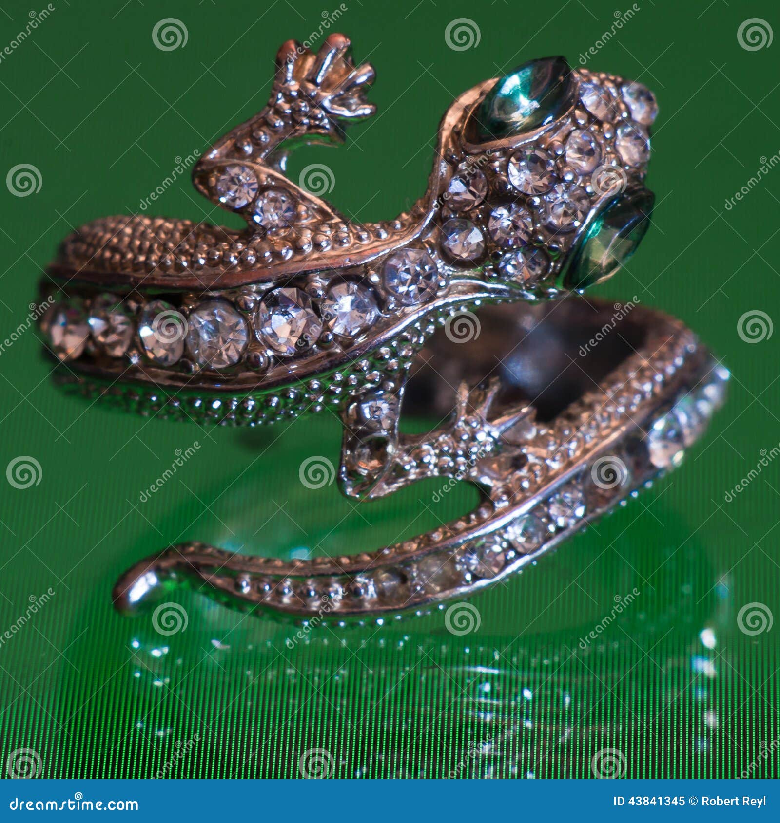 Weird Lizard Ring with Lots of Gems and Stones. Stock Image - Image of ...
