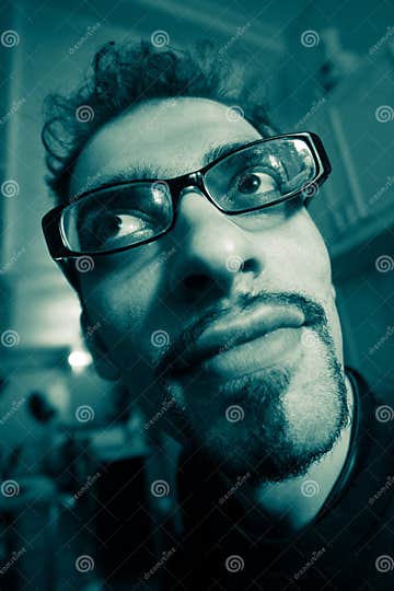 Weird looking genius stock image. Image of blue, human - 2041353