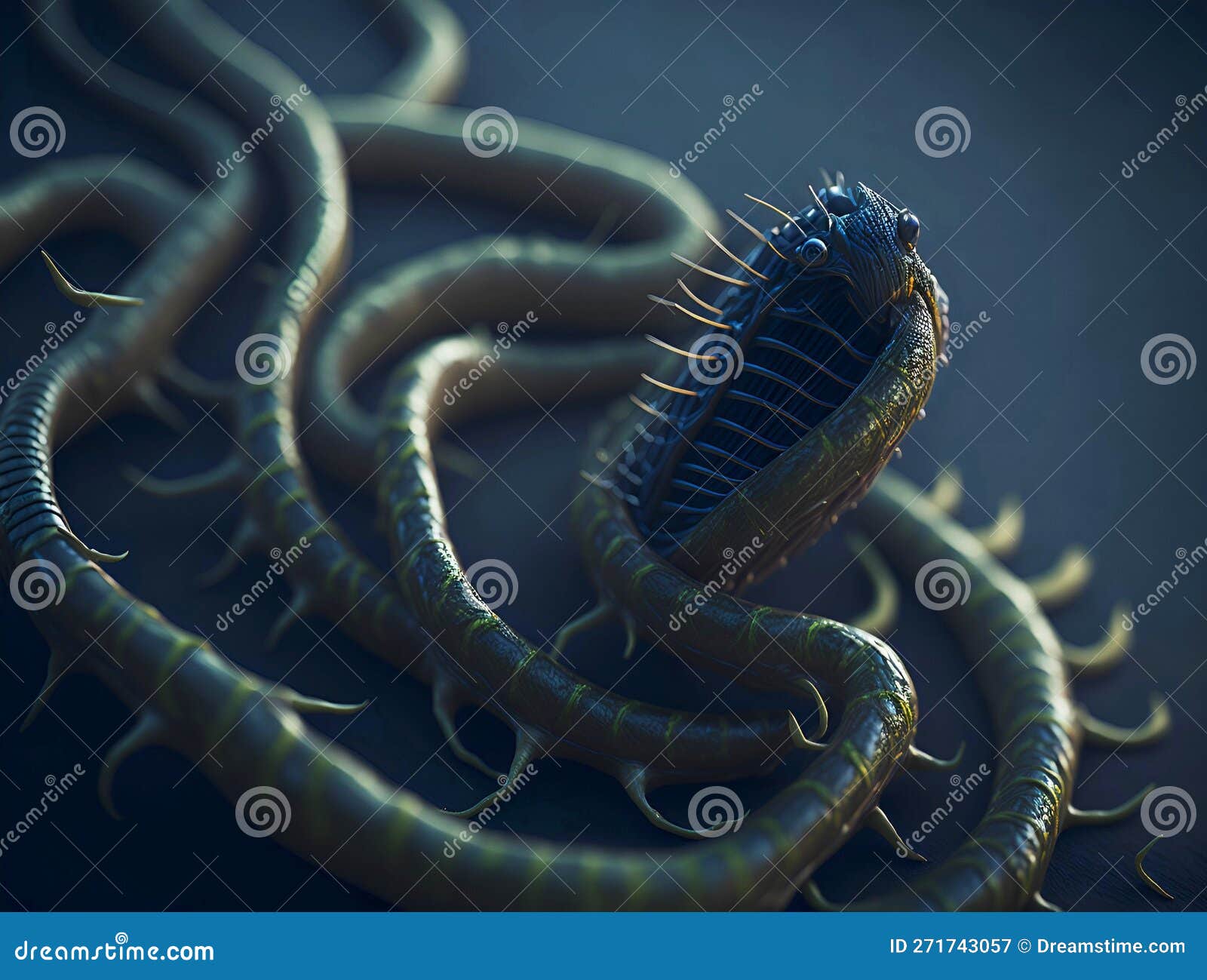 Weird Looking Long Worm with Big Head Seen through a Microscope Stock ...