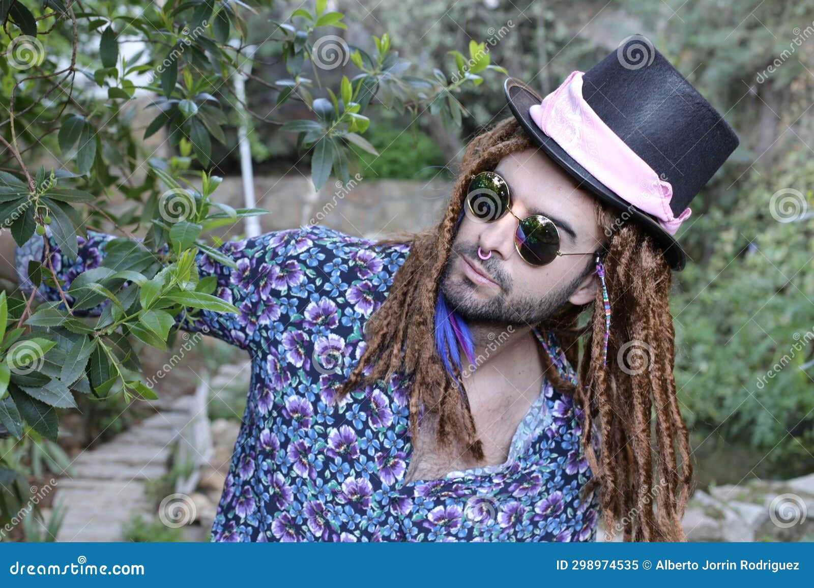 Weird Looking Man Playing Hide and Seek in the Forest Stock Image ...