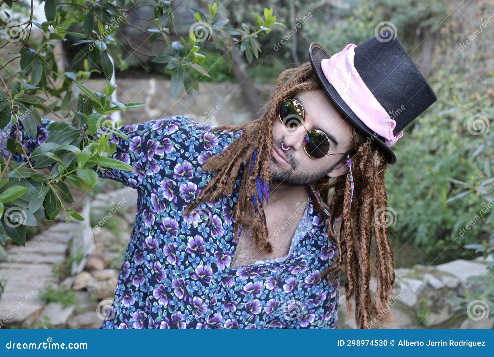 Weird Looking Man Playing Hide and Seek in the Forest Stock Photo ...