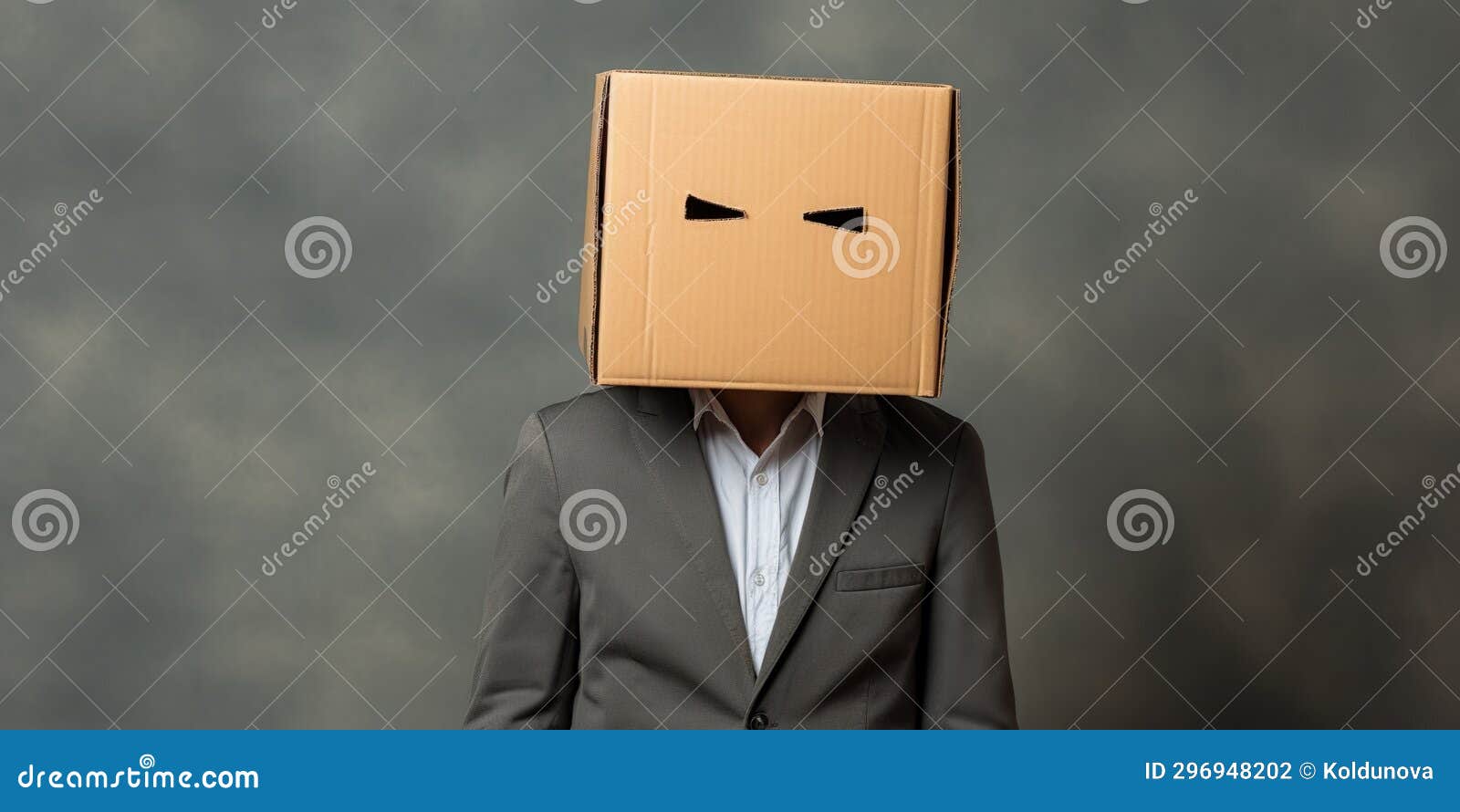 Weird Man Put a Cardboard Box on Head and Shows a Positive Gesture ...