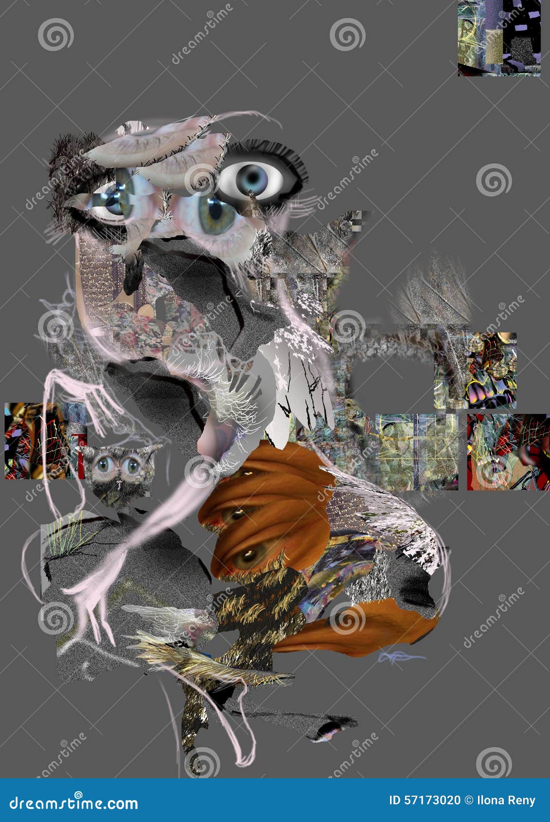 Weird scary figure on gray stock illustration. Illustration of human ...