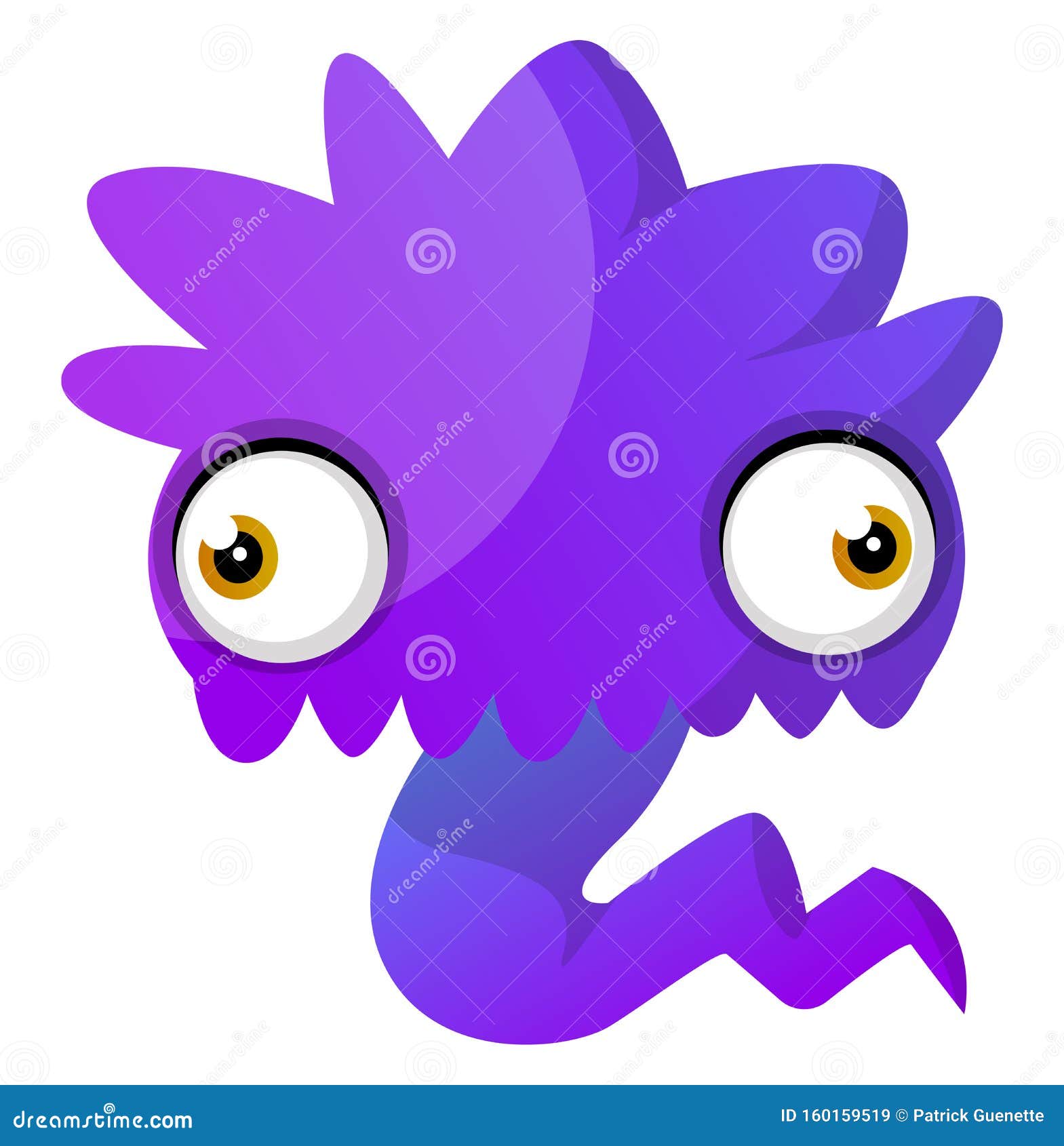 Weird Shape Blue Monster Illustration Vector Stock Vector ...
