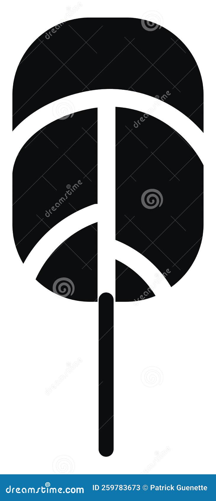 Weird Shaped Tree with Four White Lines, Icon Stock Vector ...