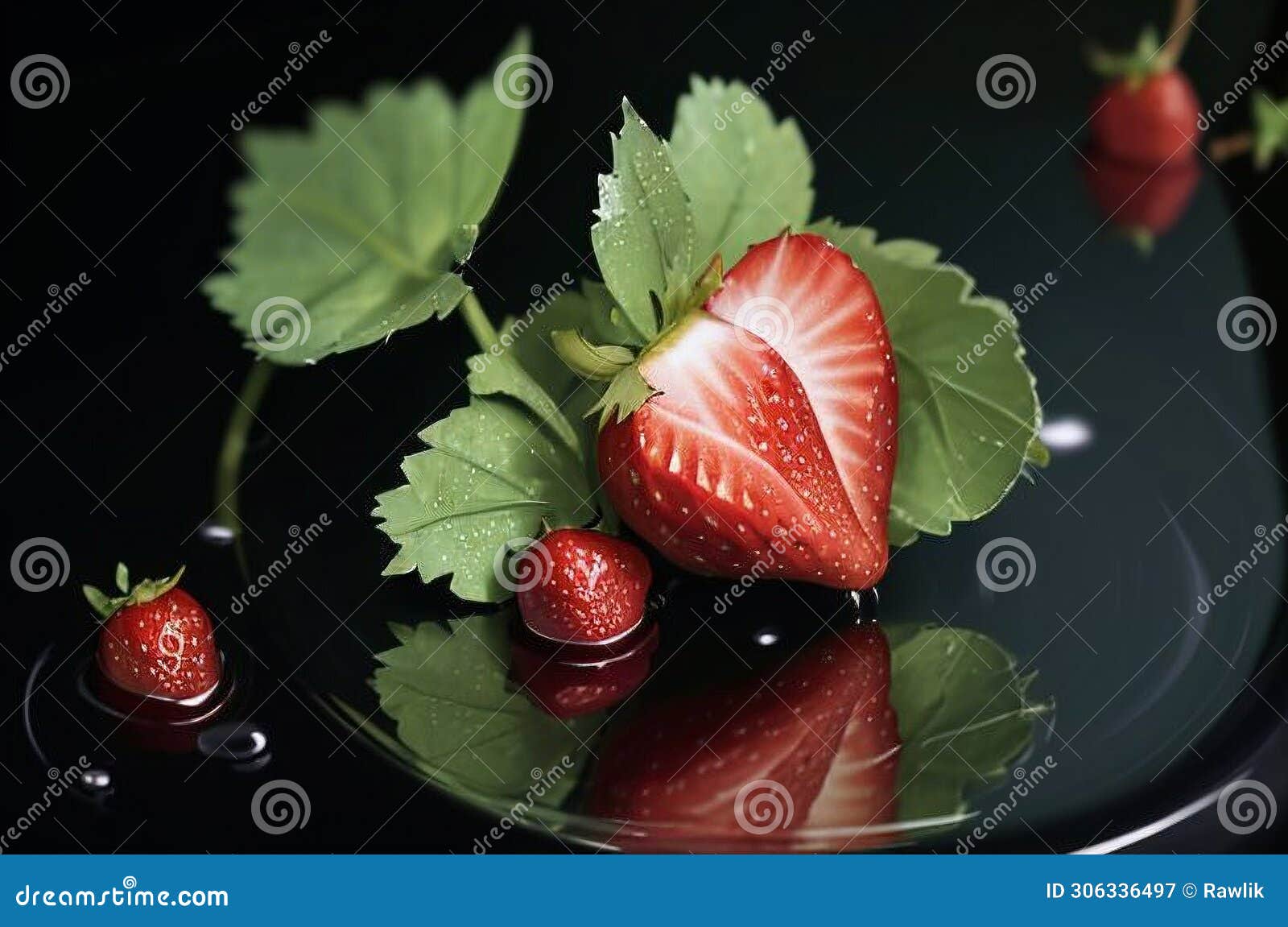Weird Strawberry Isolated on Black Background Stock Image - Image of ...