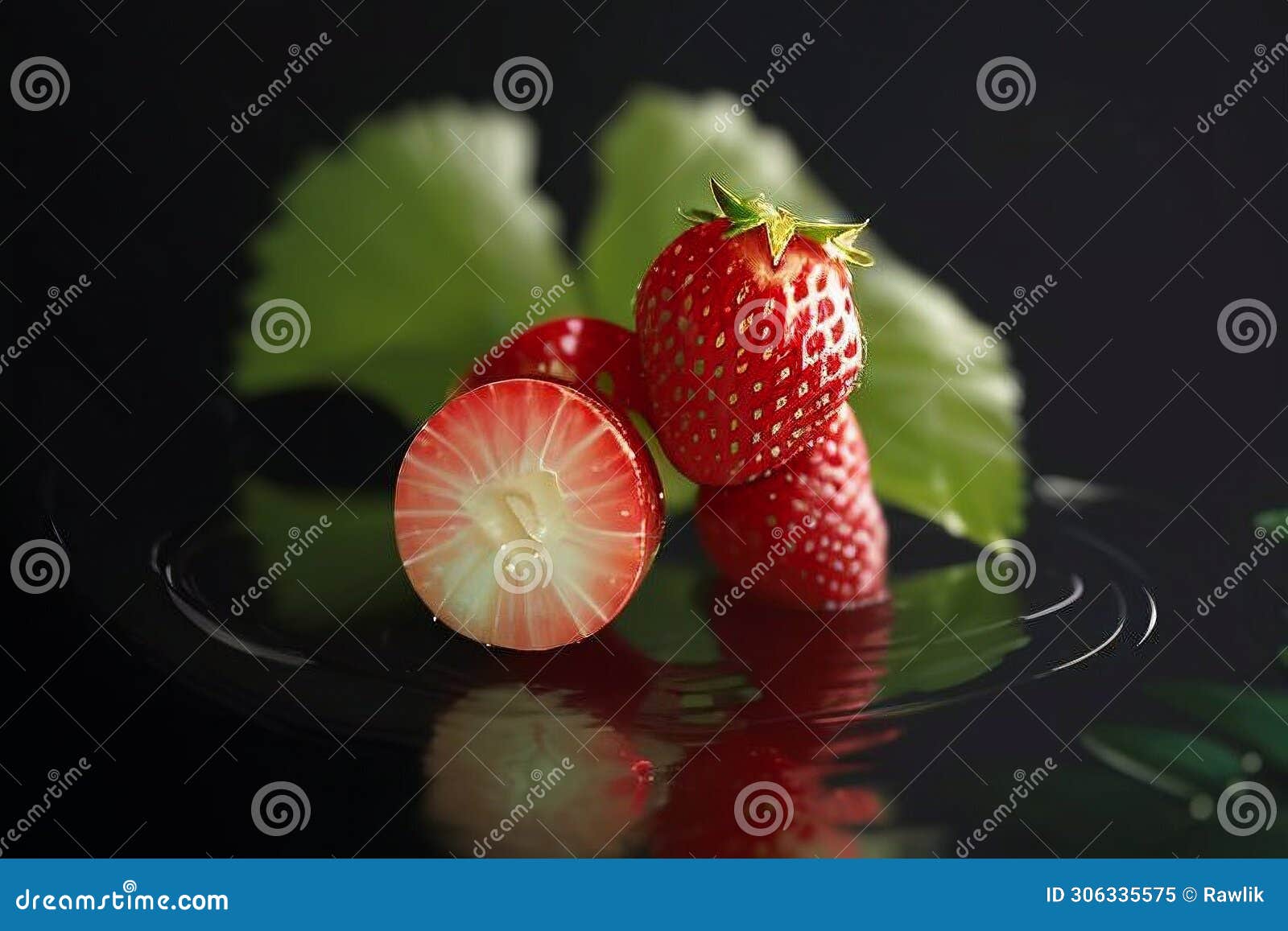 Weird Strawberry Isolated on Black Background Stock Image - Image of ...