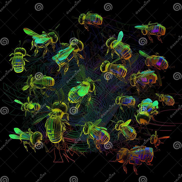 Weirdcore Bumble Bee Design. Created Using Ai Generative. Stock ...