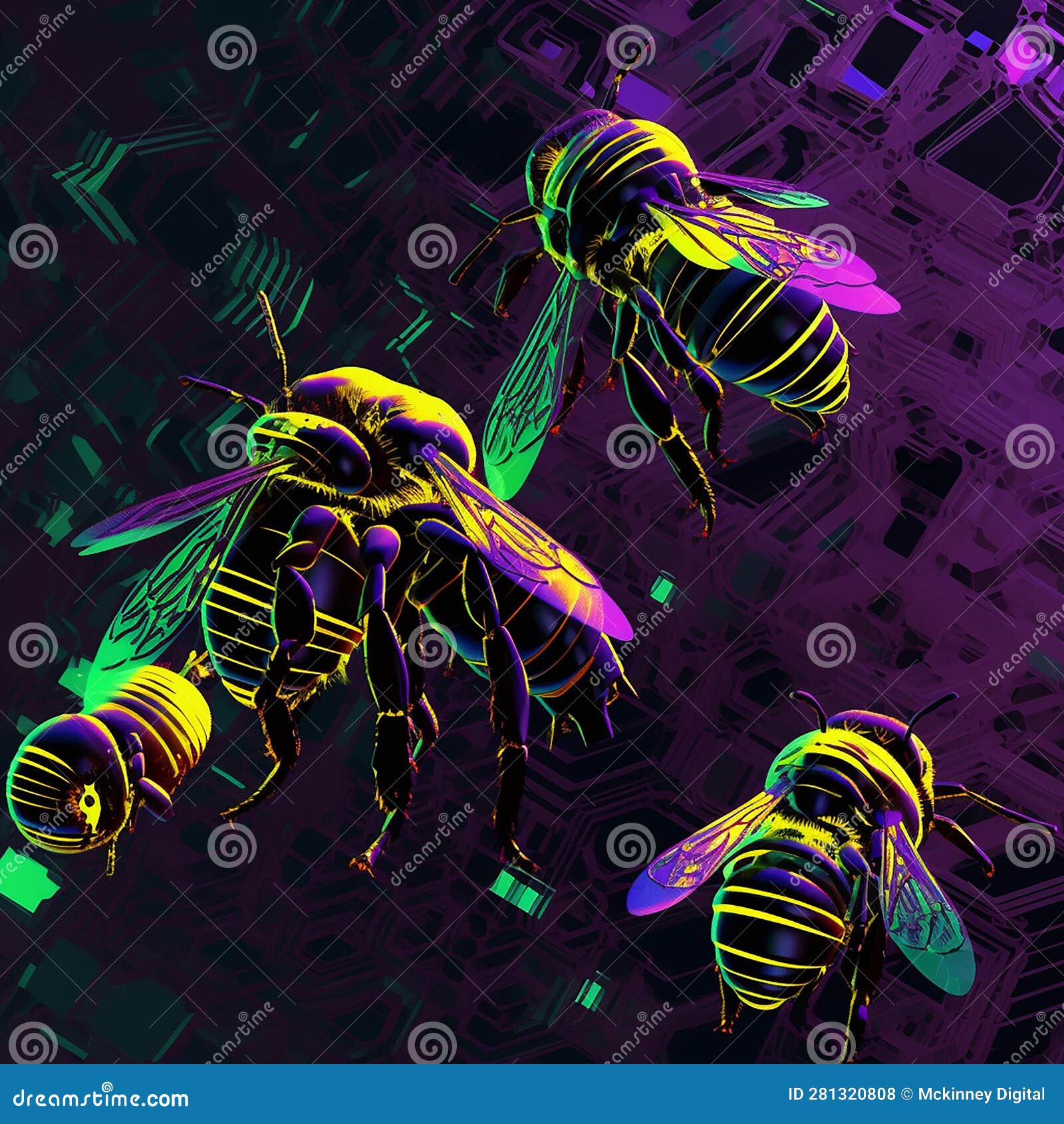 Weirdcore Bumble Bee Design. Created Using Ai Generative. Stock ...