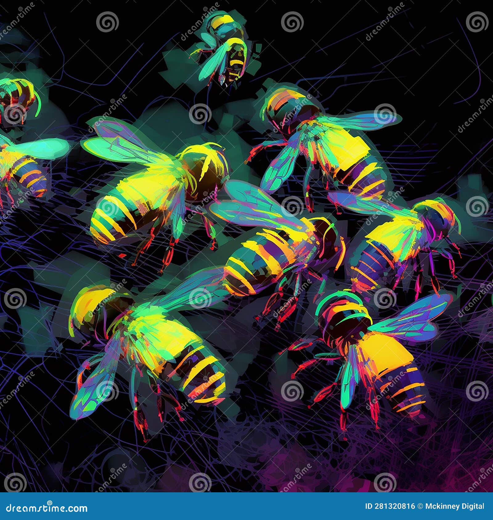 Weirdcore Bumble Bee Design. Created Using Ai Generative. Stock ...