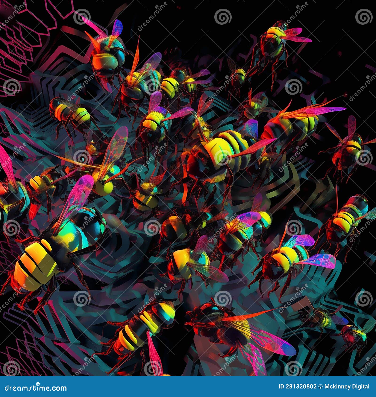 Weirdcore Bumble Bee Design. Created Using Ai Generative. Stock ...