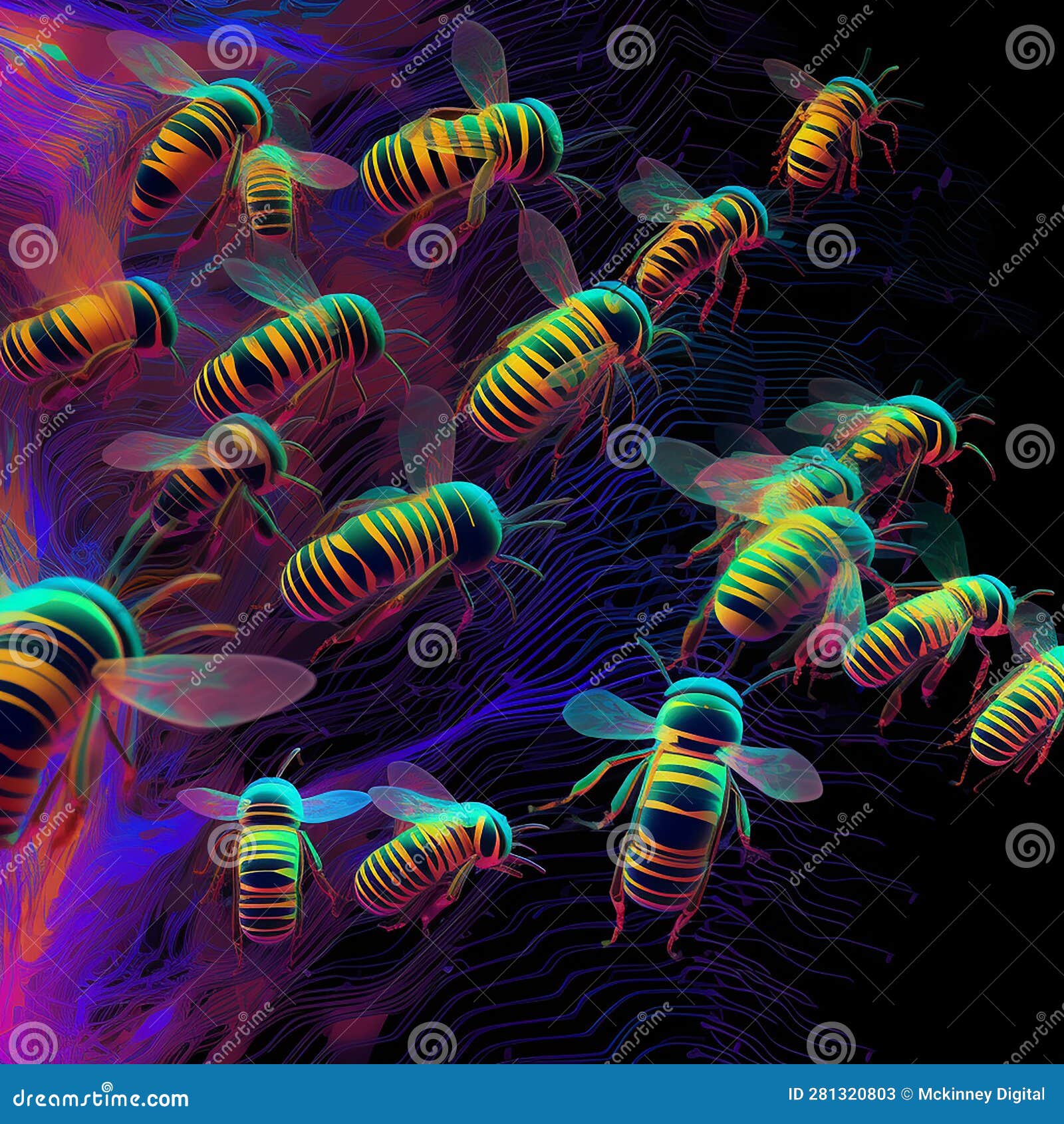 Weirdcore Bumble Bee Design. Created Using Ai Generative. Stock ...