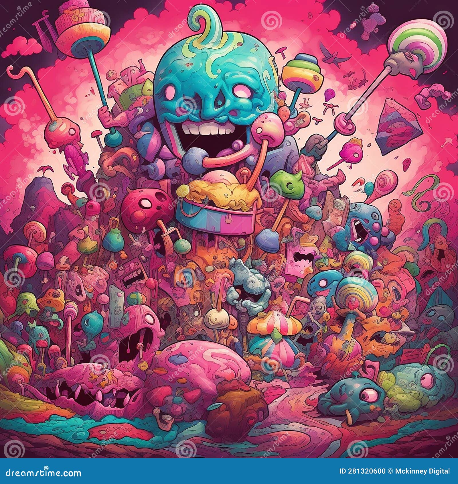 Weirdcore Candyland Nightmarish Scene. Created Using Ai Generative ...