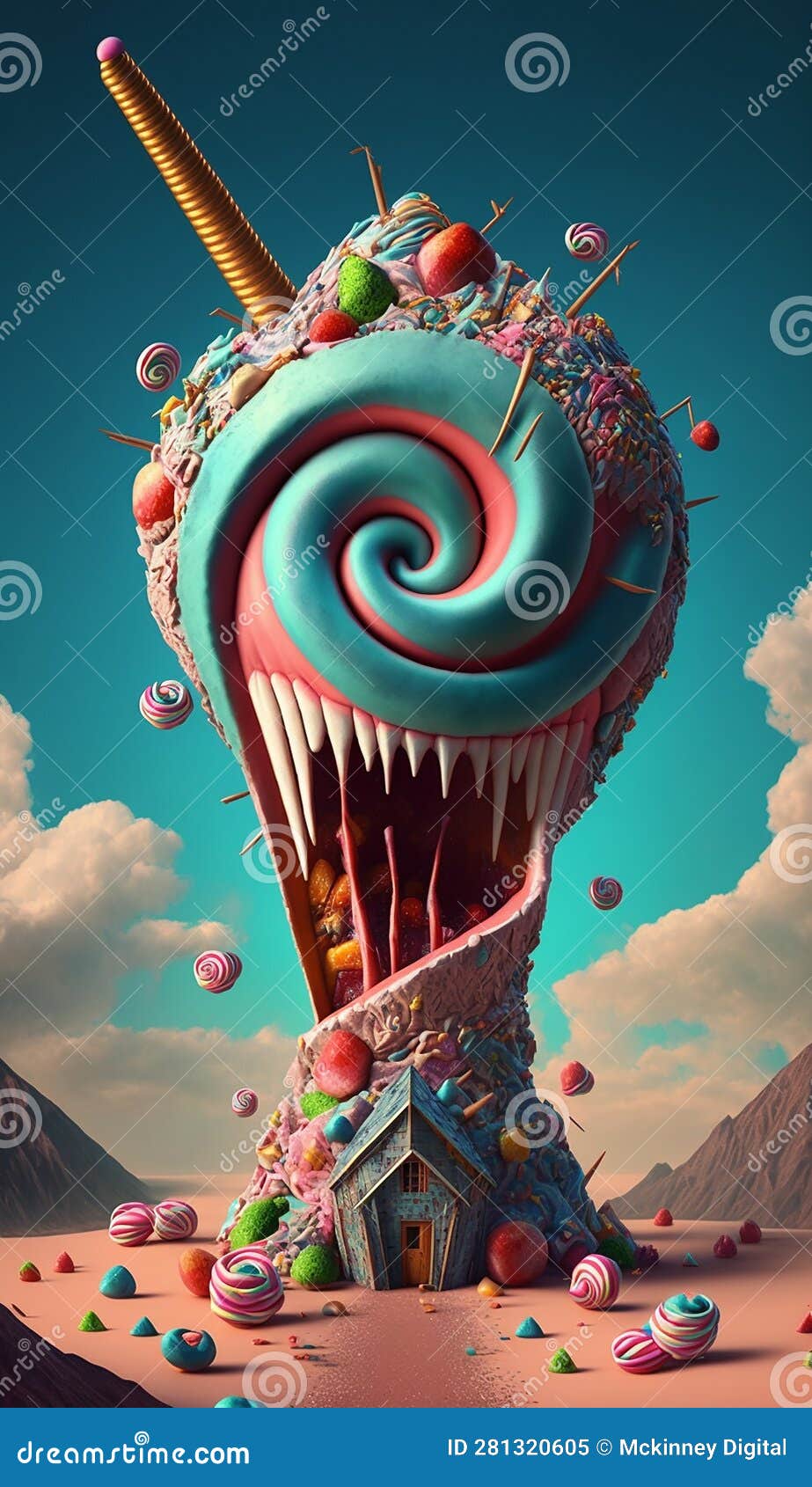 Weirdcore Candyland Nightmarish Scene. Created Using Ai Generative ...