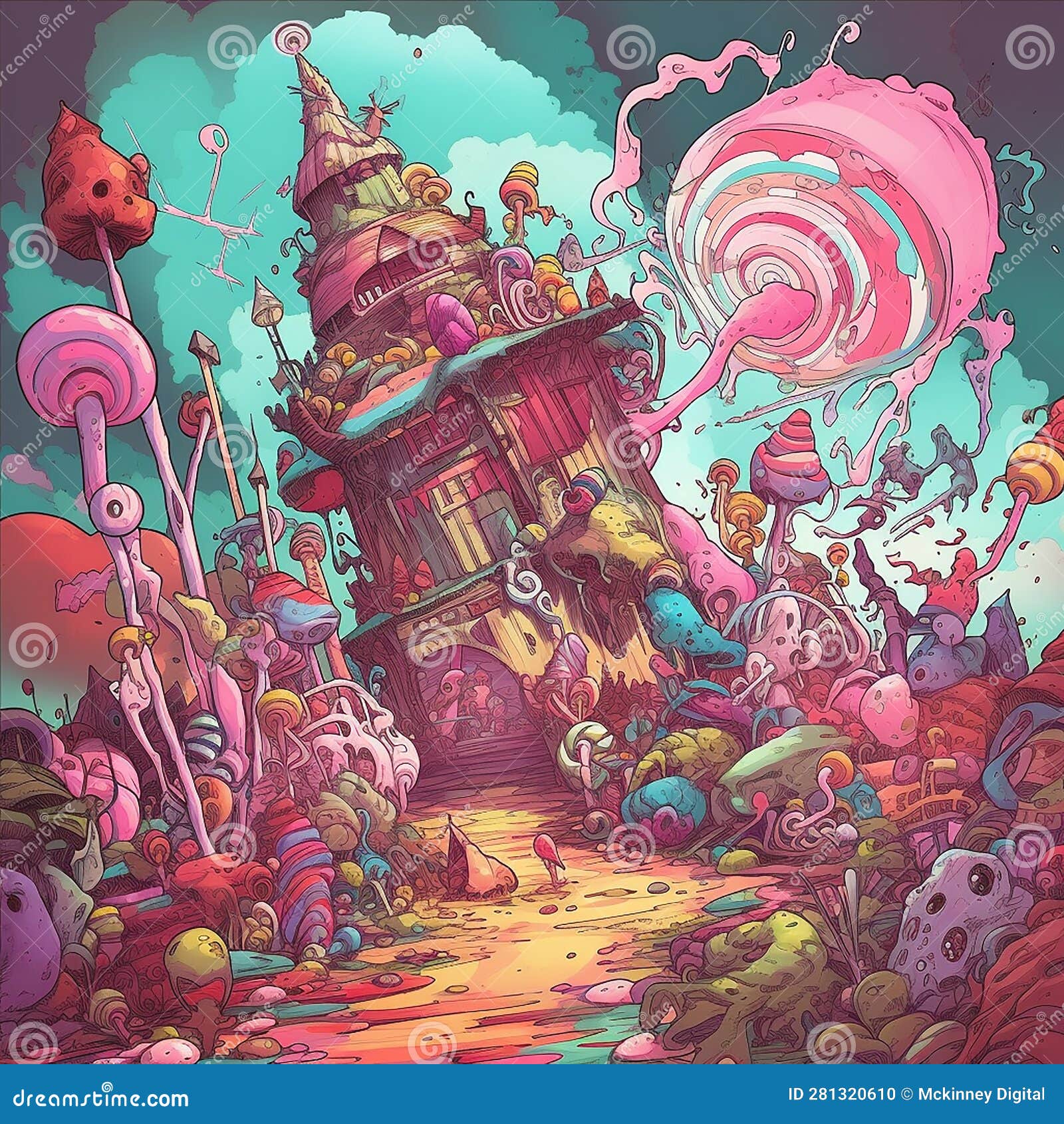 Weirdcore Candyland Nightmarish Scene. Created Using Ai Generative ...