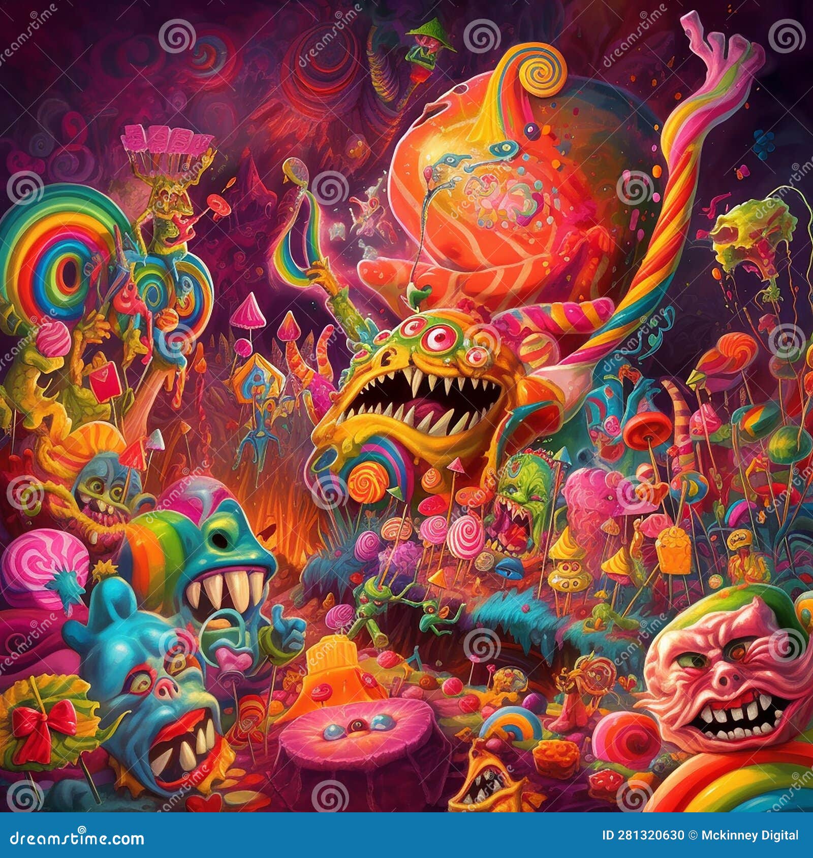 Weirdcore Candyland Nightmarish Scene. Created Using Ai Generative ...