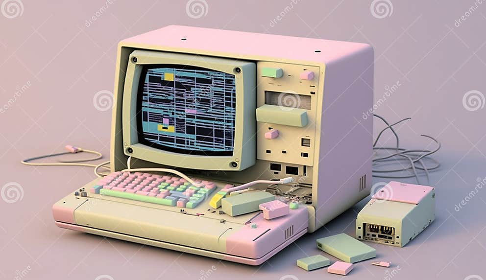 Weirdcore Computer Design in Pastel Colors. Created Using Ai Generative ...