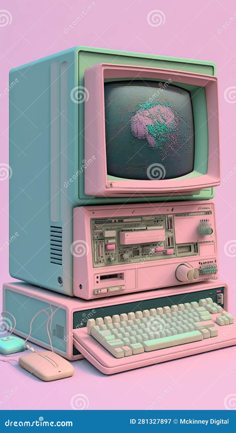 Weirdcore Computer Design in Pastel Colors. Created Using Ai Generative ...