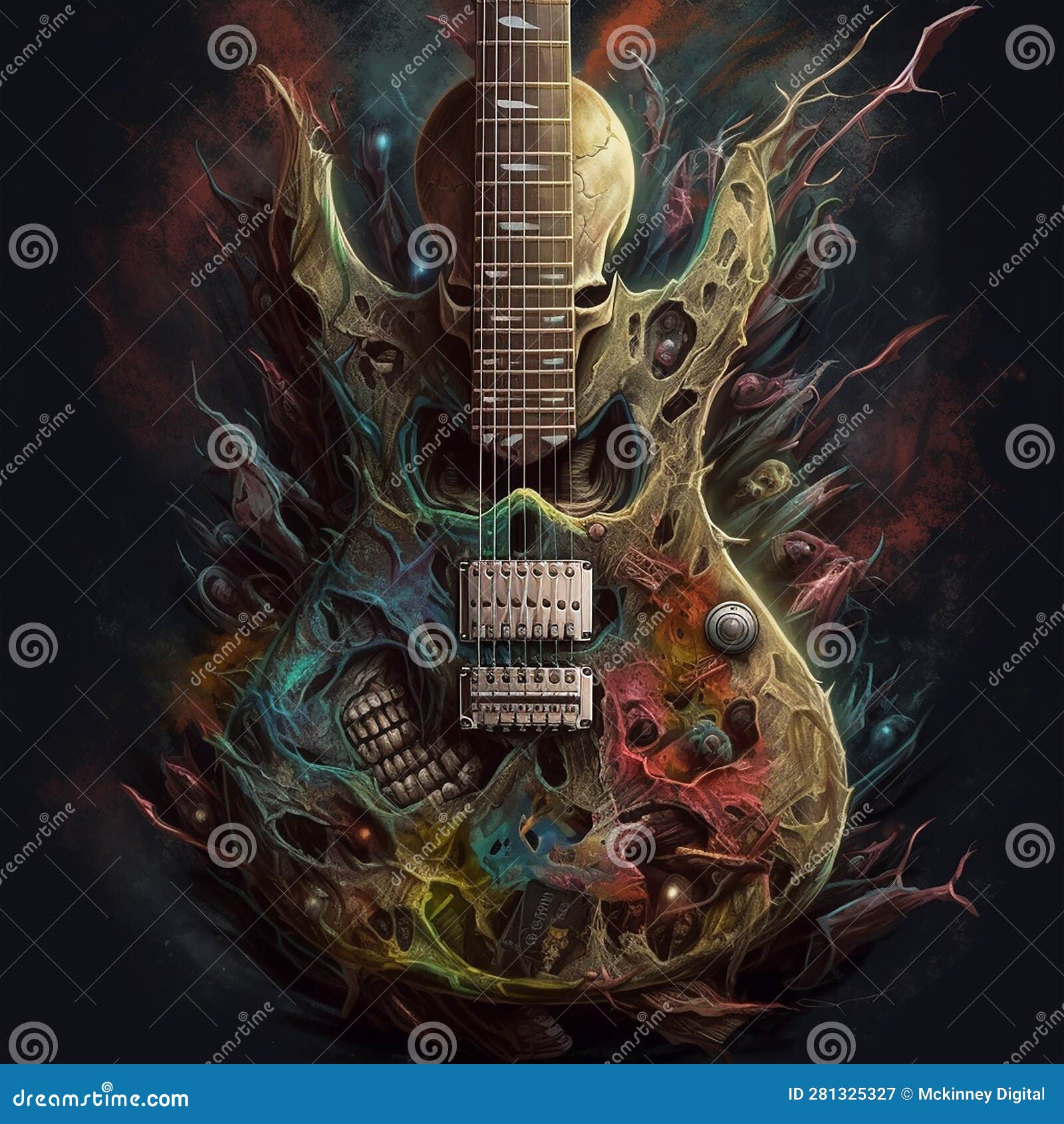 Abstract Weirdcore Guitar. Created Using Ai Generative. Stock ...