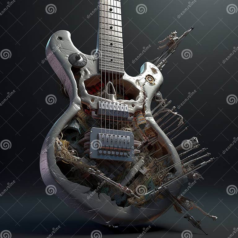 Abstract Weirdcore Guitar. Created Using Ai Generative. Stock ...