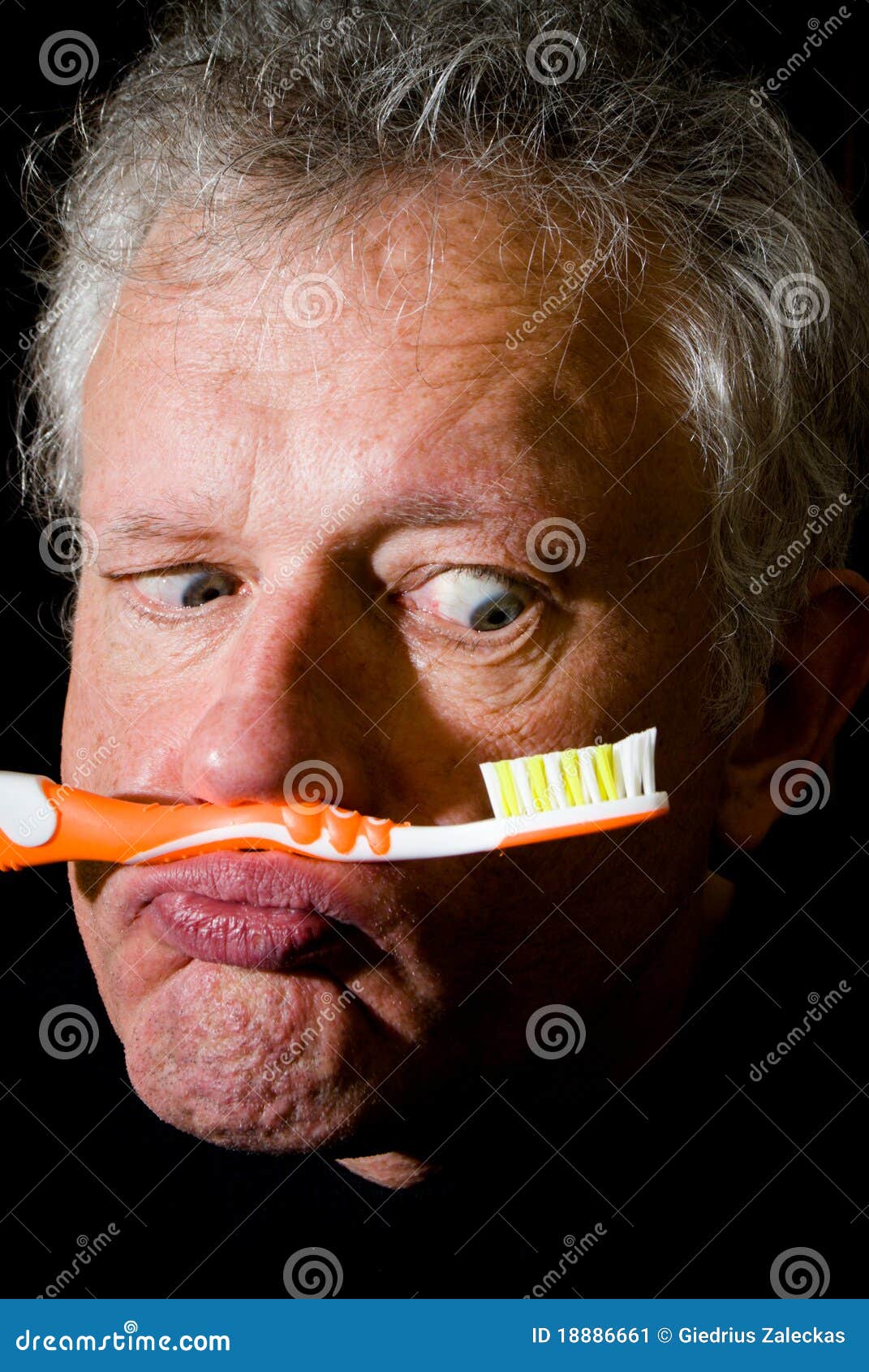 Weirdo with a toothbrush stock image. Image of caucasian - 18886661